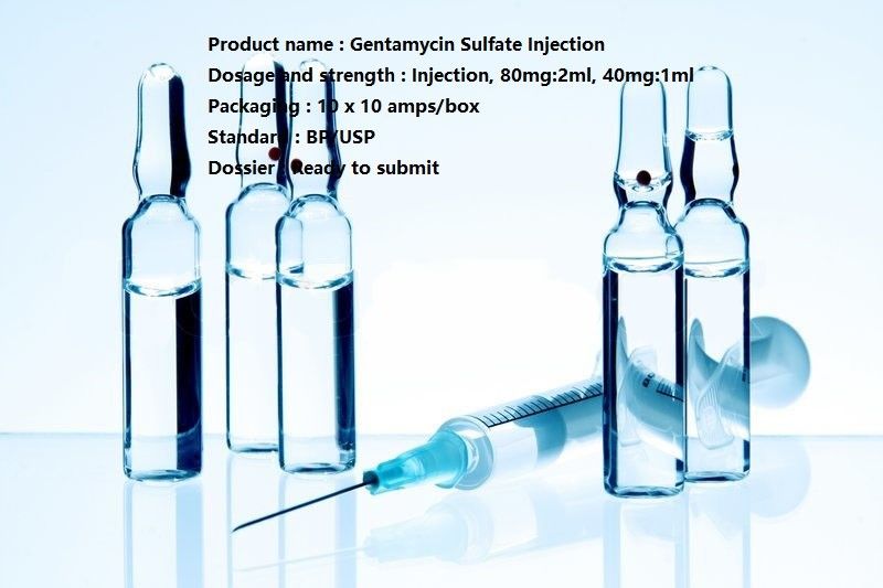 Gentamycin Sulfate Injection Small Volume Parenteral Antibiotics 40mg/1ml